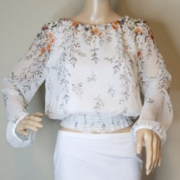 Sweet Rain | Tops | Nwt Womans Sz S Sweet Rain 0 Polyester Sheer Floral ...